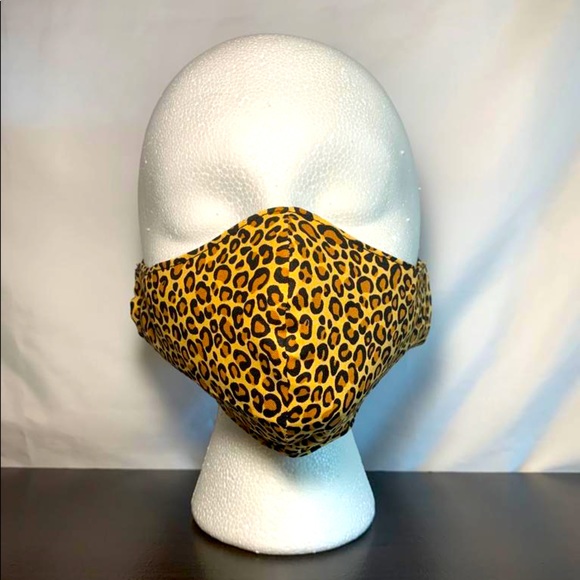 Accessories | Handmade Face Mask Leopard Animal Print Gold Black | Poshmark